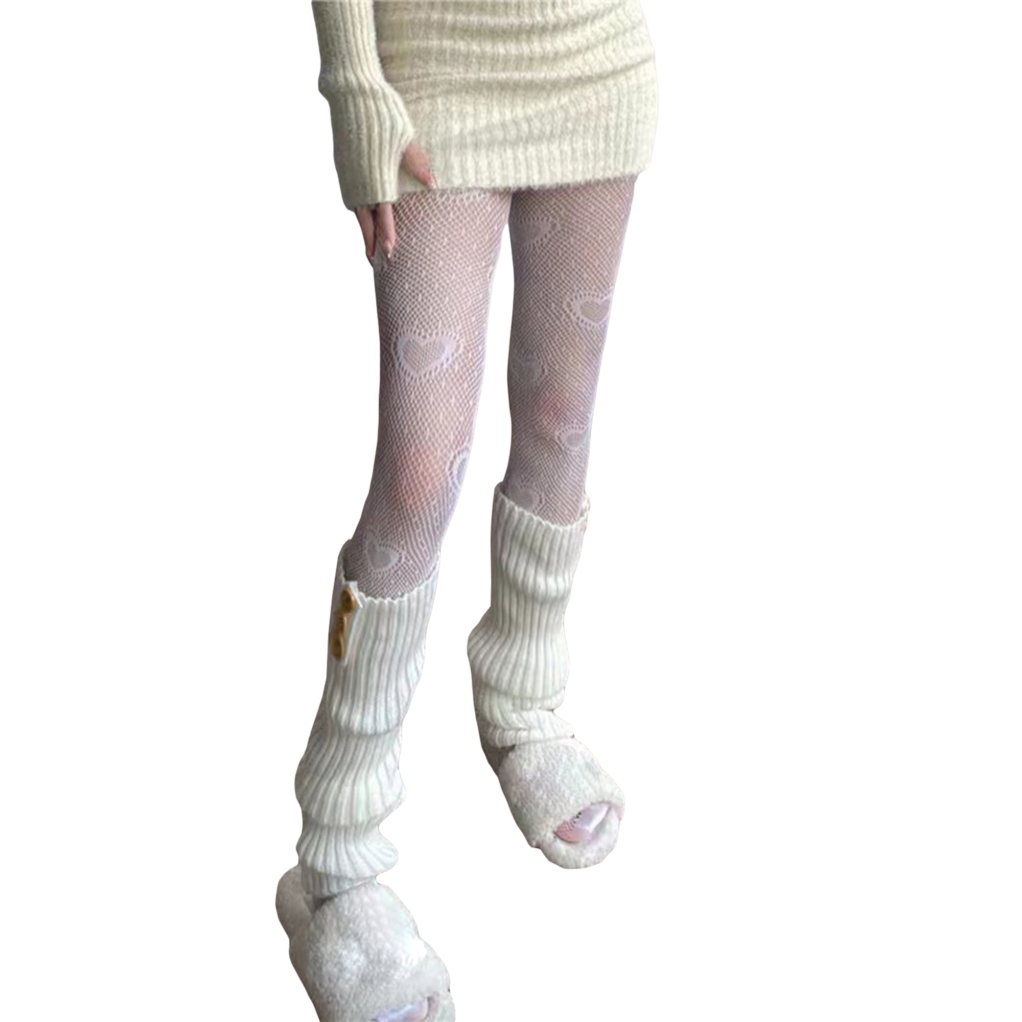 ESASSALY Women Sheer Stocking Leggings Cutouts Heart Fishnet Tights ...