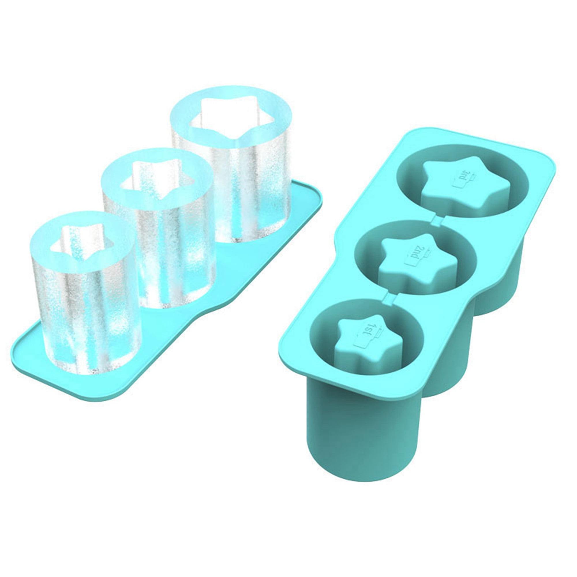 ESASSALYY Ice Cube Tray for Tumbler Cup Silicone Star Ice Cube Mold Ice ...