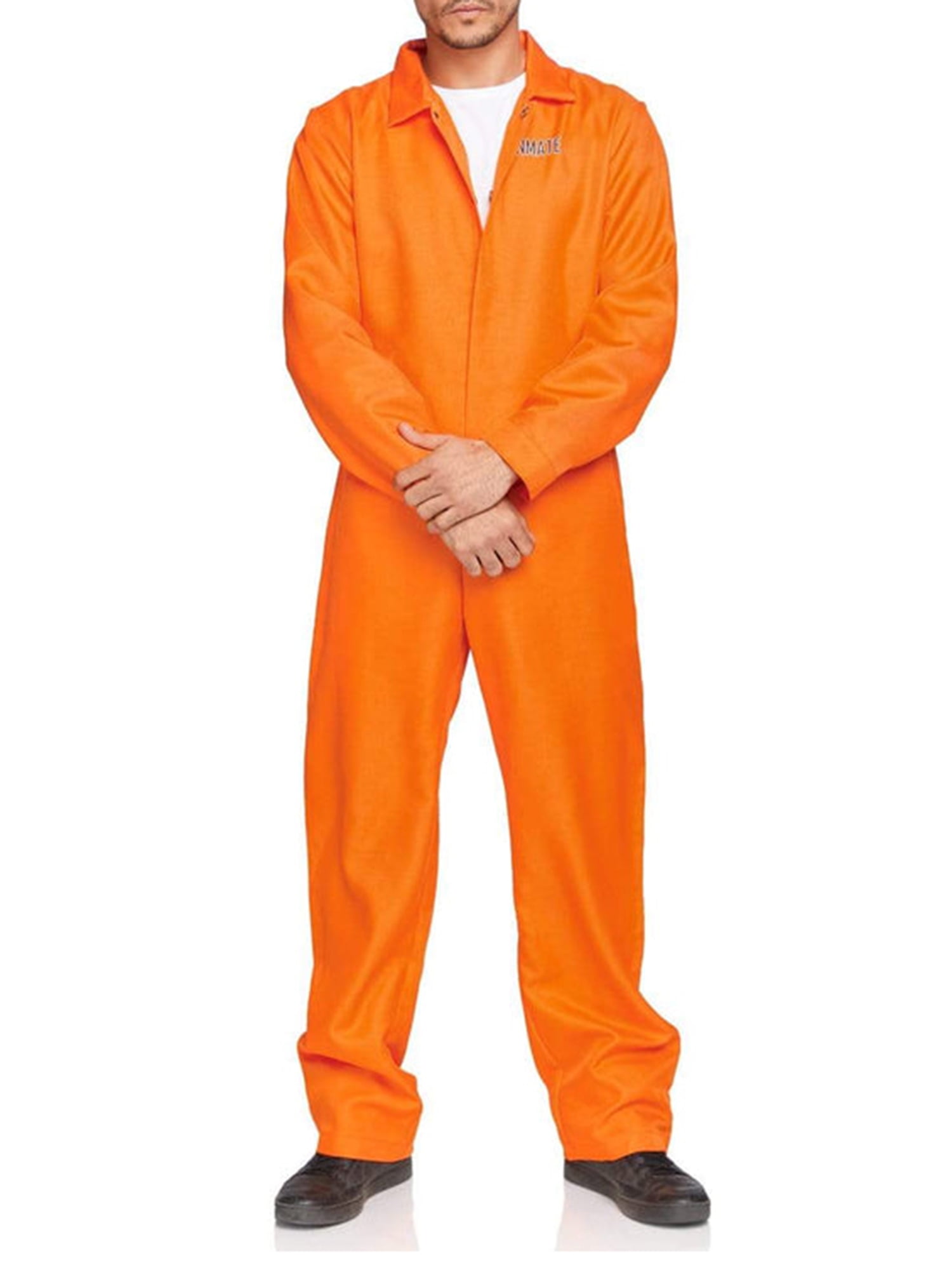 ESASSALYY Orange Prisoner Jail Costumes Letter Print Long Sleeve Prison ...