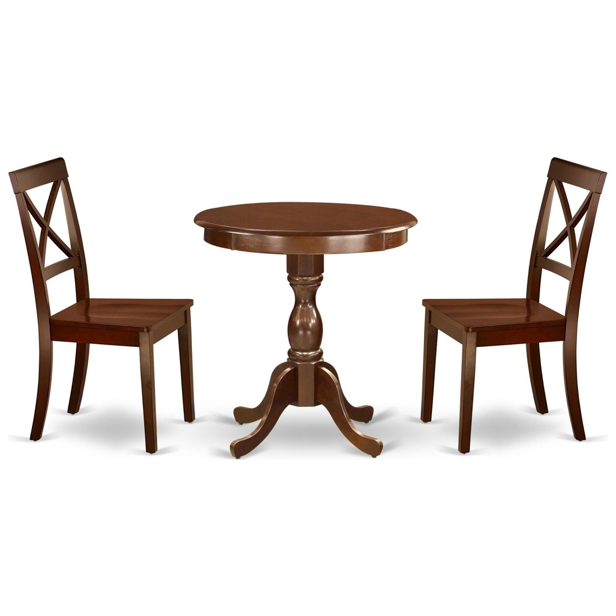 ESBO3-MAH-W-VV 3-Pc Modern Dining Table Set - Mahogany Finish. Includes ...