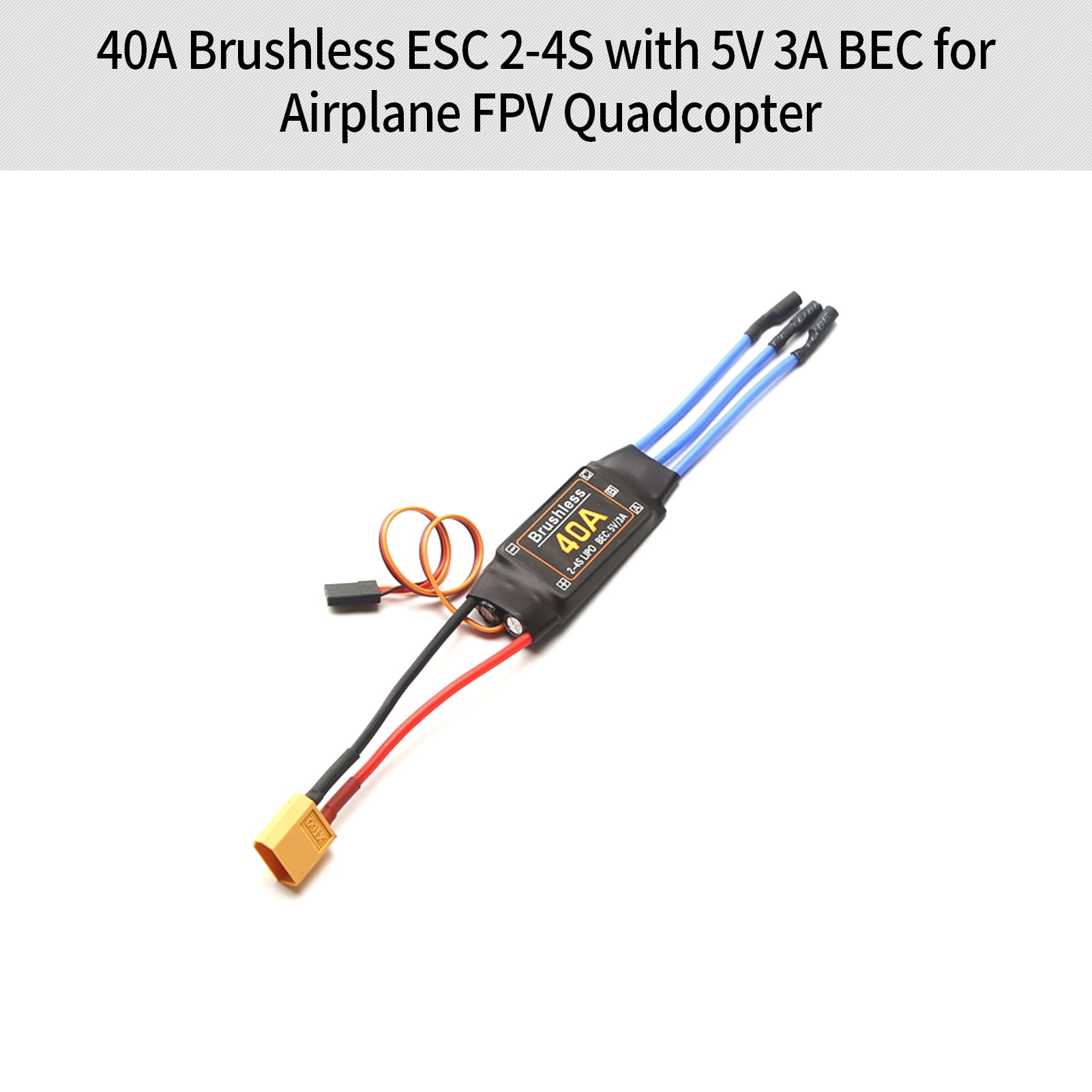 ESC,5v 3a Bec Banana Head Airplane Speed Xt60 With Boat Fpv F450 Xt60 With 5v Airplane Aircraft ...