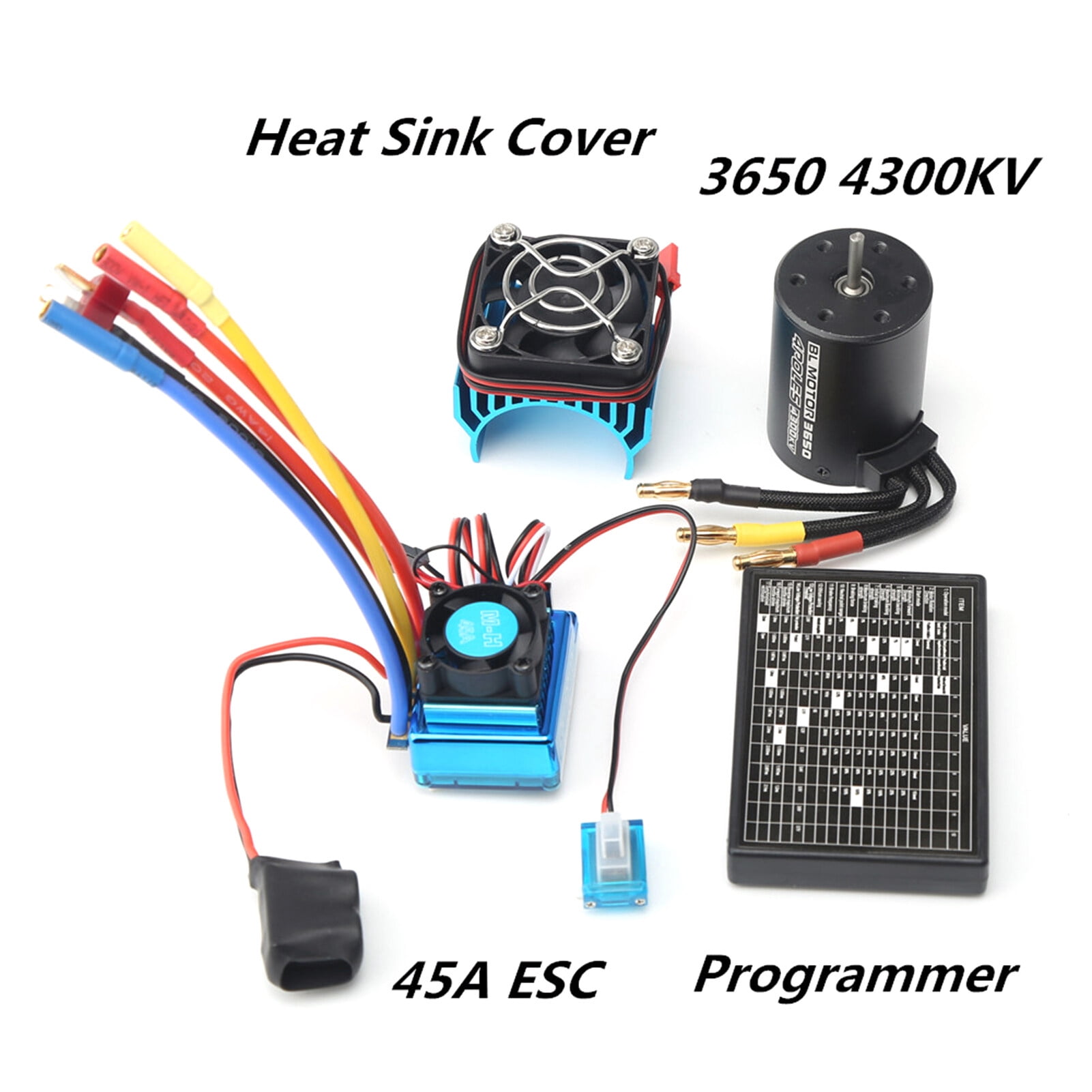 ESC,Motor 4300kv With Heat Sink Part Car Boat Car With 45a 1/10 Car ...