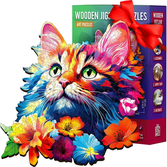 ESC WELT Wooden Cat Jigsaw Puzzles BSL1 500 Pieces - Unique Shaped ...