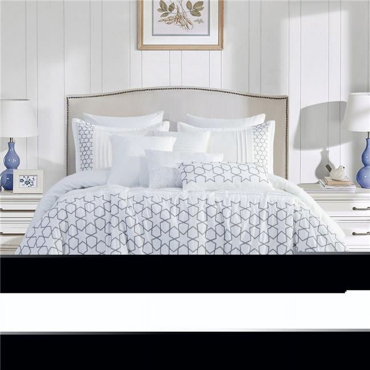 ESCA 22128 K 90 x 104 in. Kalet Luxury Comforter Set, Off White - King ...