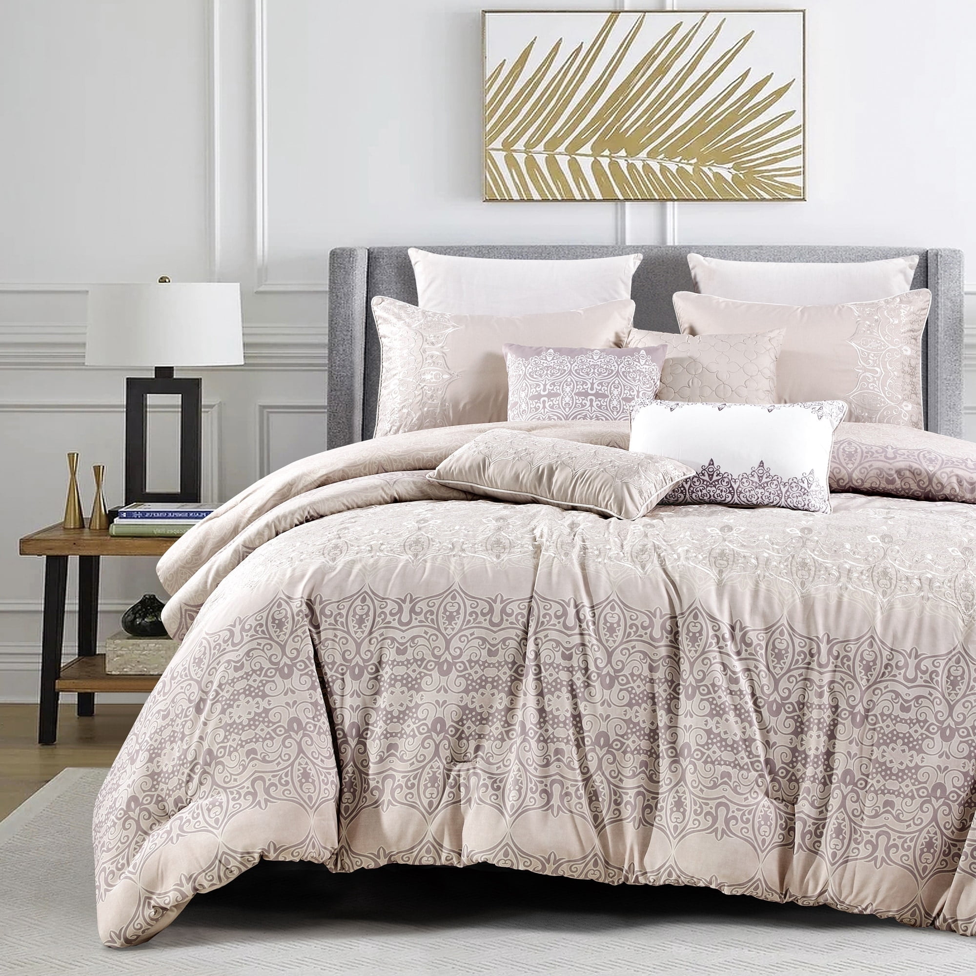 ESCA J22282VQ Jorgina Bedding Comforter Set, Lilac - 7 Piece - Queen ...