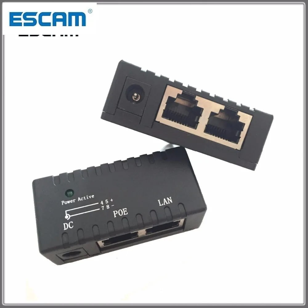 ESCAM 10M/100Mbp Passive POE Power Over Ethernet RJ-45 Injector ...