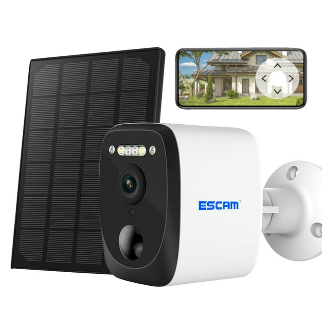 ESCAM Solar Powered 3MP Security Camera, Outdoor, Waterproof, Night ...
