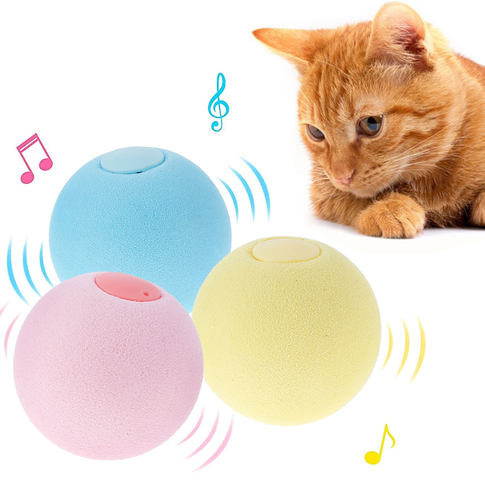 ESCHEN Interactive Cat Toy Balls, Cat Chirping Balls Refillable Catnip ...