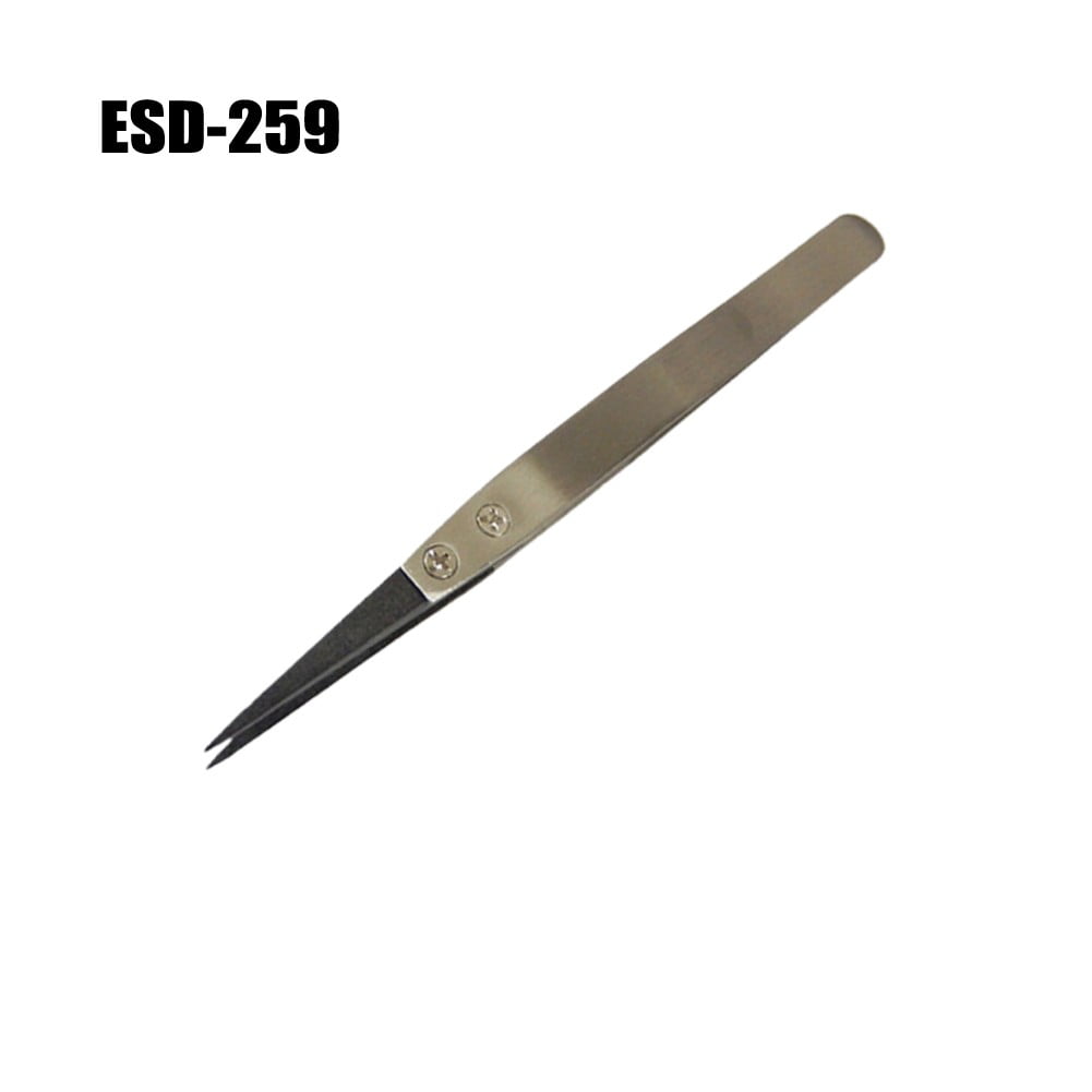 ESD Anti-Static Tweezers Industrial Tweezers With Replaceable Carbon Fiber Tips ESD-259 ...