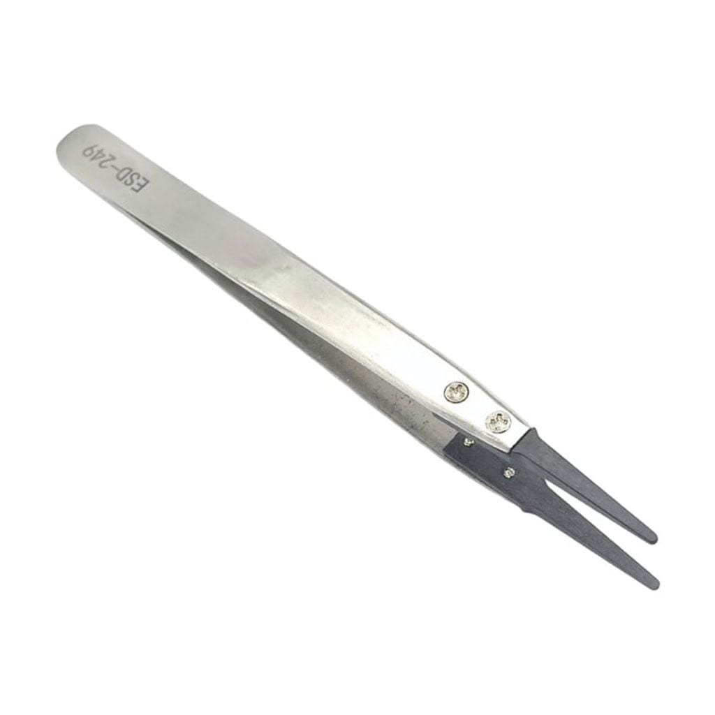 ESD Safe Carbon Steel Fine Point Tweezers With Secure Grip For ...