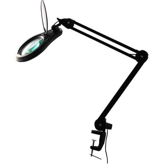 ESD Safe (Glass Lens) Professional LED Magnifying Lamp with Clamp (3 ...
