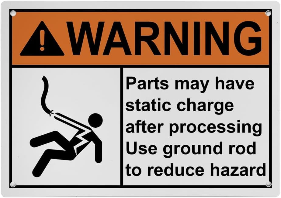 ESD Static Ground Rod Sign, Industrial ESD Static Sign 8"x12" UV ...