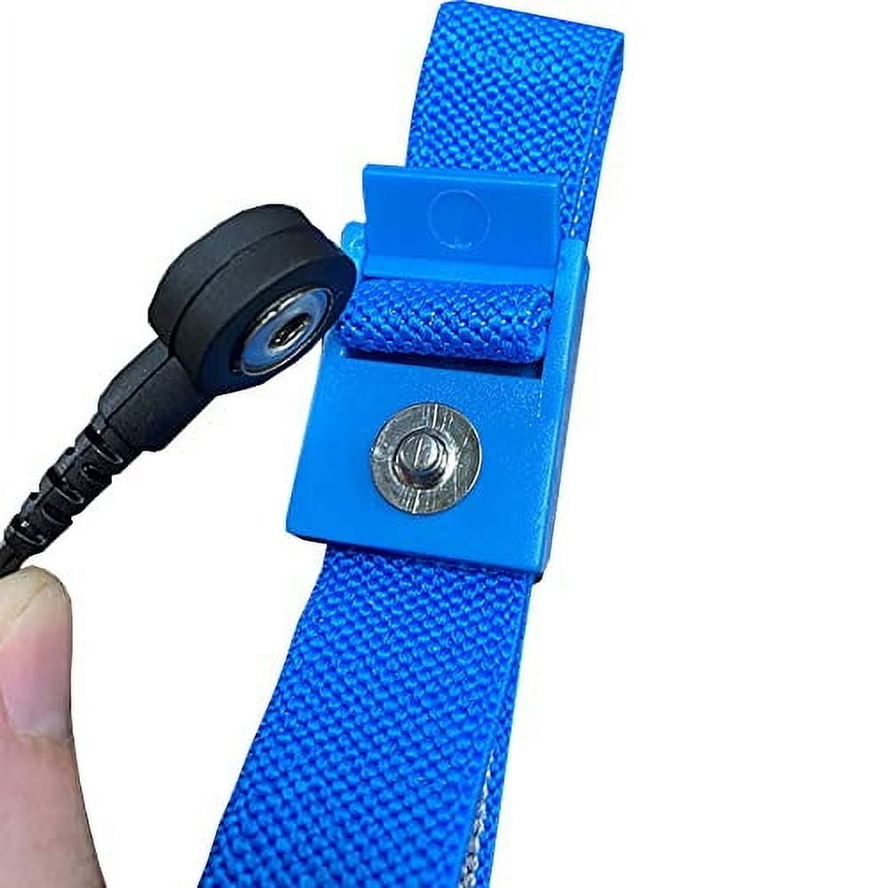 ESD Wrist Strap Set - 5' Coil Cord, Swivel Type Banana Jack, 4mm, 1meg ...