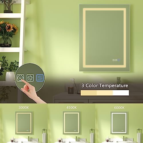 ESDIY LED Bathroom Vanity Mirror 24x32 inches Lighted Bathroom Wall ...