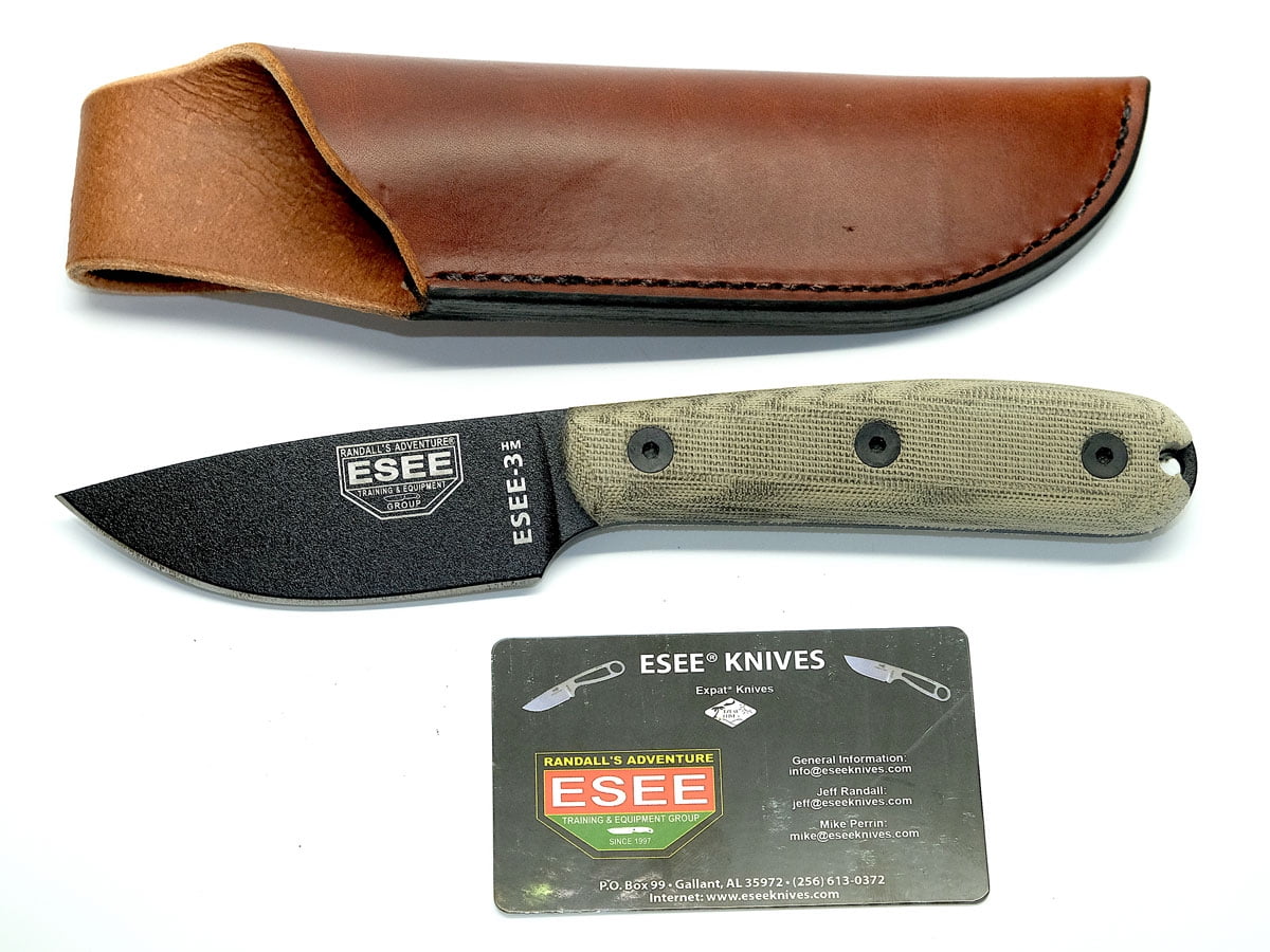ESEE Knives ESEE 3HM Fixed Blade Knife 3.63in Plain Edge Natural ...