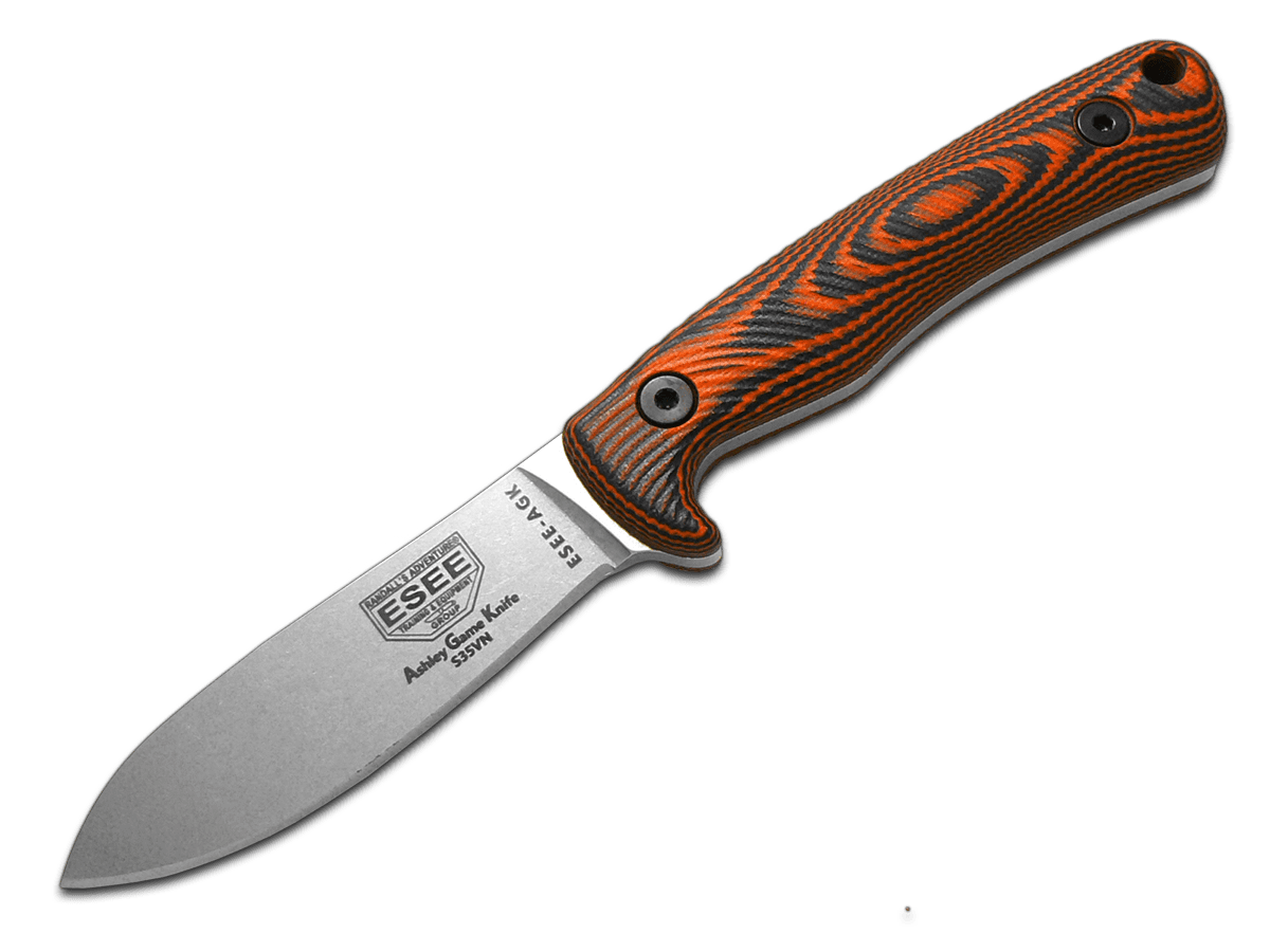 ESEE Knives Ashley Game Knife, CPM-S35VN Stainless, Orange G-10, 8.25 ...