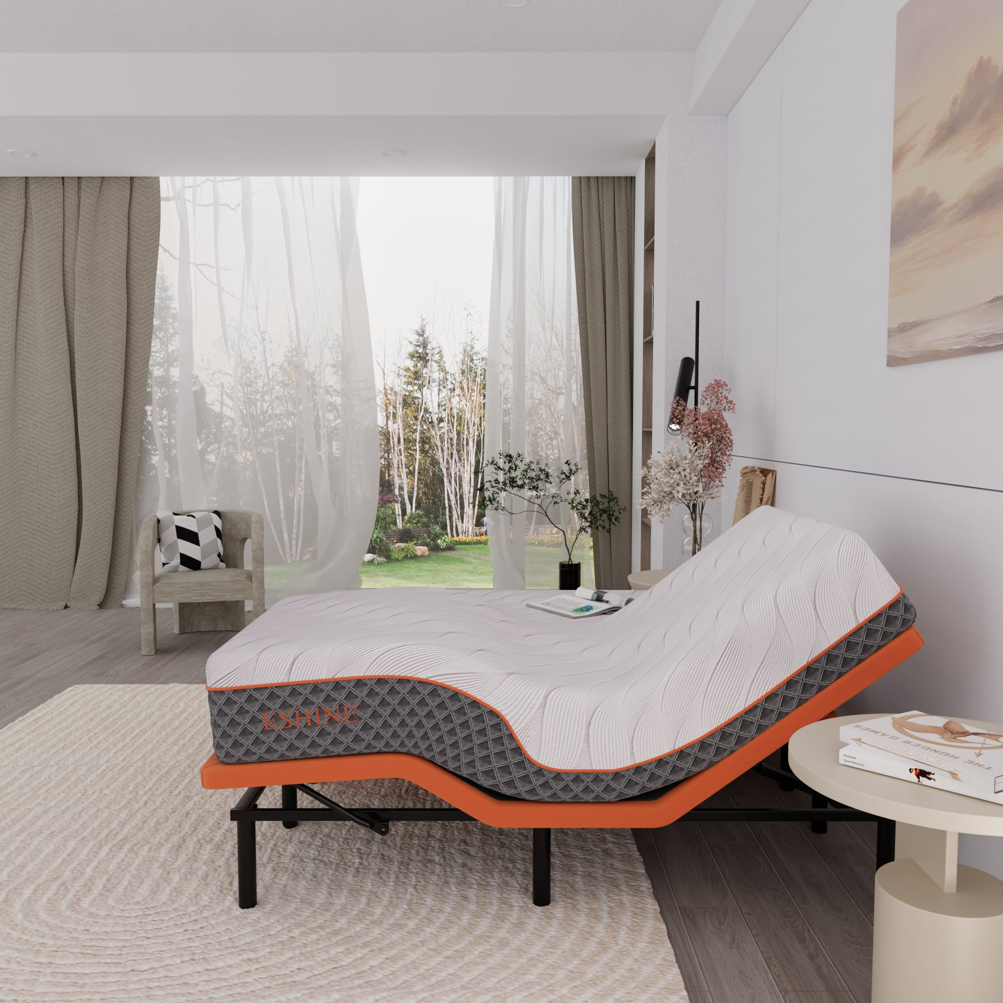 ESHINE 14 inch Memory Foam Hybrid Mattress for adjustable bed,Queen ...