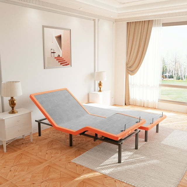 ESHINE Split King Adjustable Bed Frame with Wireless Remote, Bluetooth ...