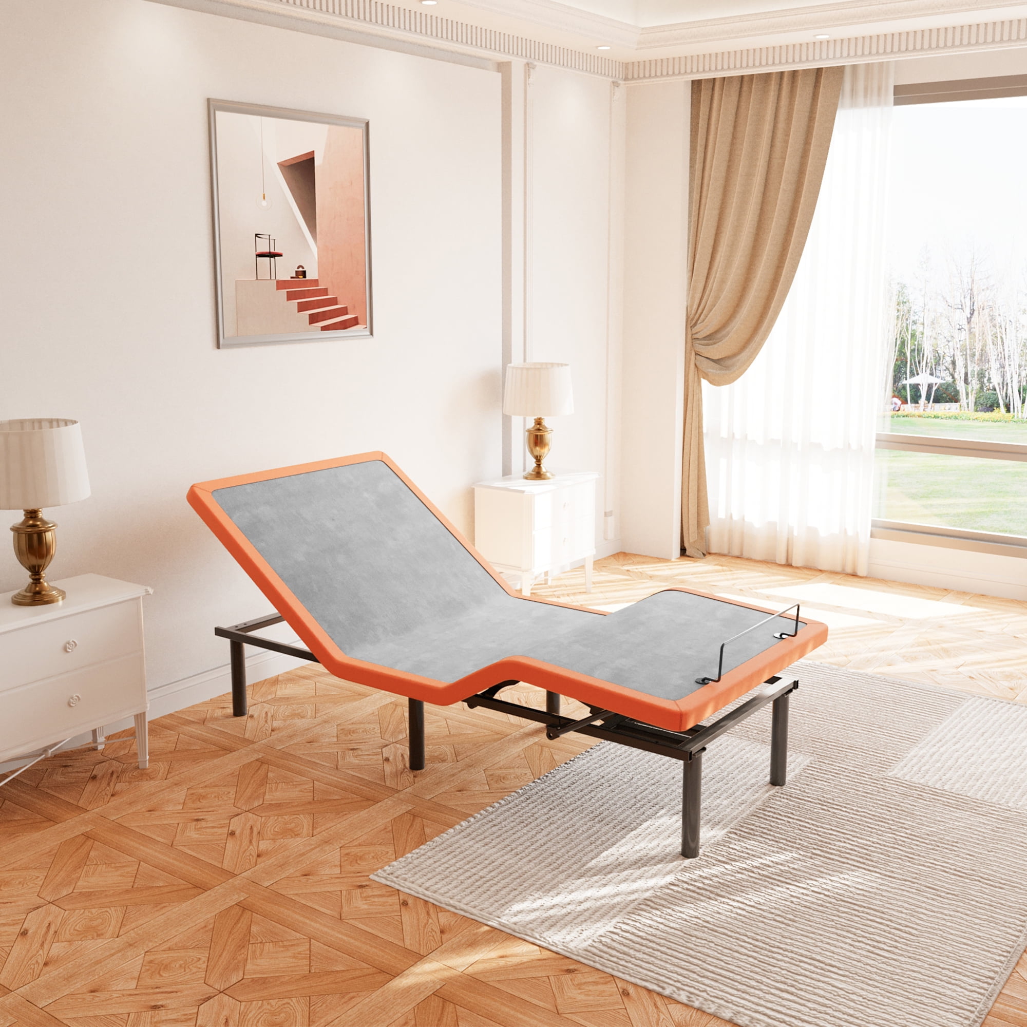 ESHINE Twin XL Steel Adjustable Bed Frame with Wireless Remote ...