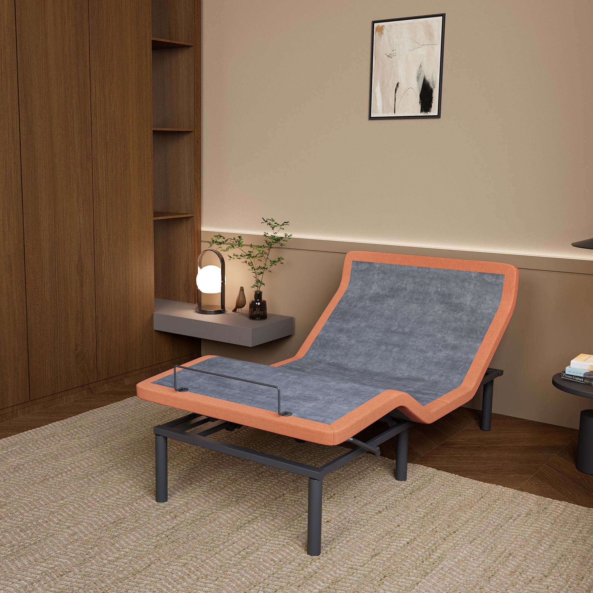 ESHINE Adjustable Bed Frames Base Twin-XL, with Massage, Pillow-tilt, Ergonomic Incline, Zero ...