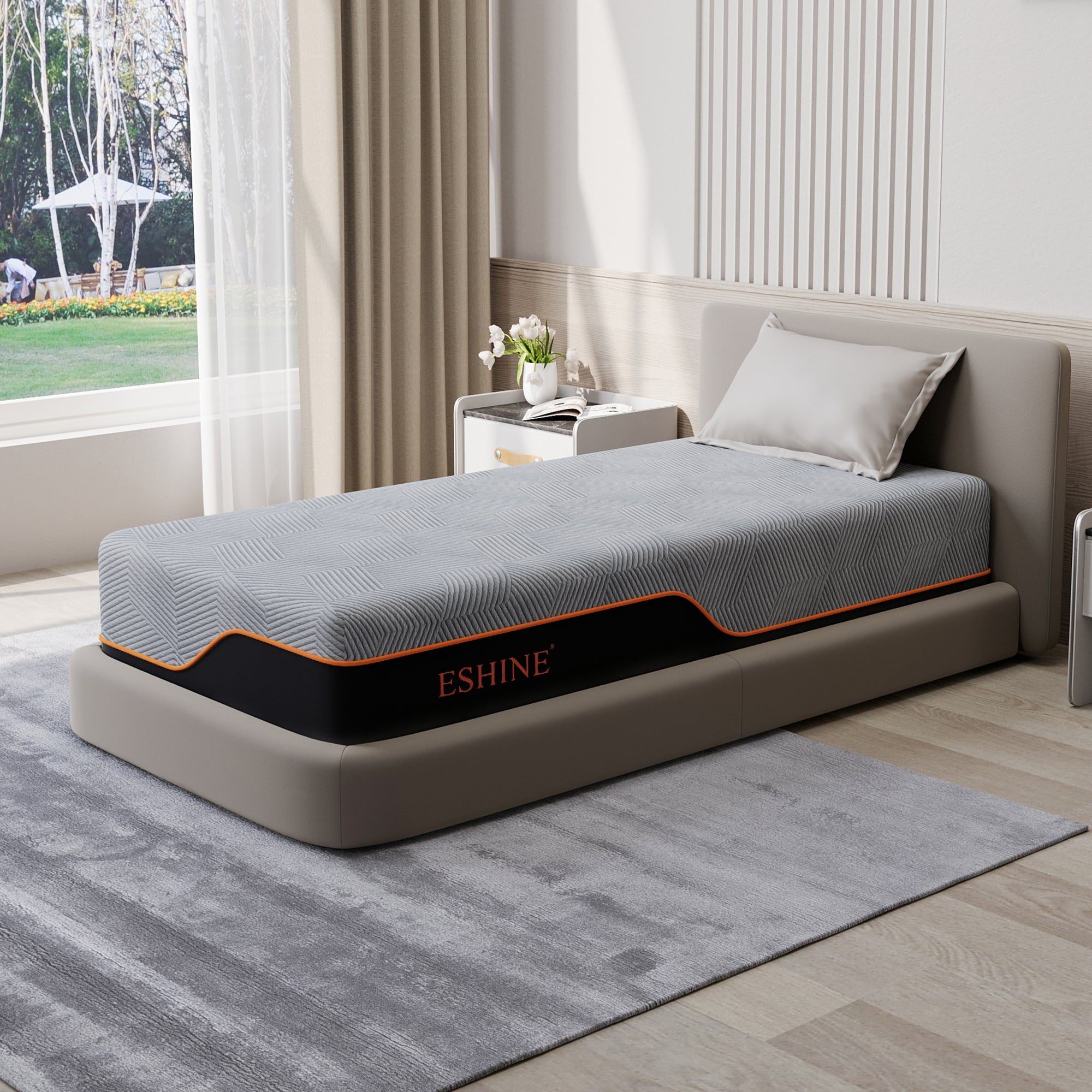 ESHINE Twin XL 14-inch Mattress, Gel Memory Foam, Ergonomic Design for ...