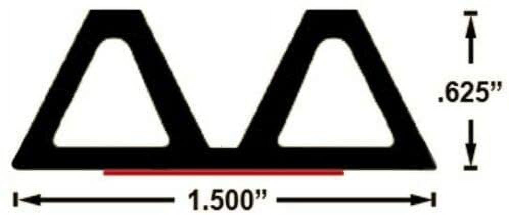 ESI Ultra Cap Seal 1 1/2" Width x 5/8" Height 20' Length, EPDM Rubber ...