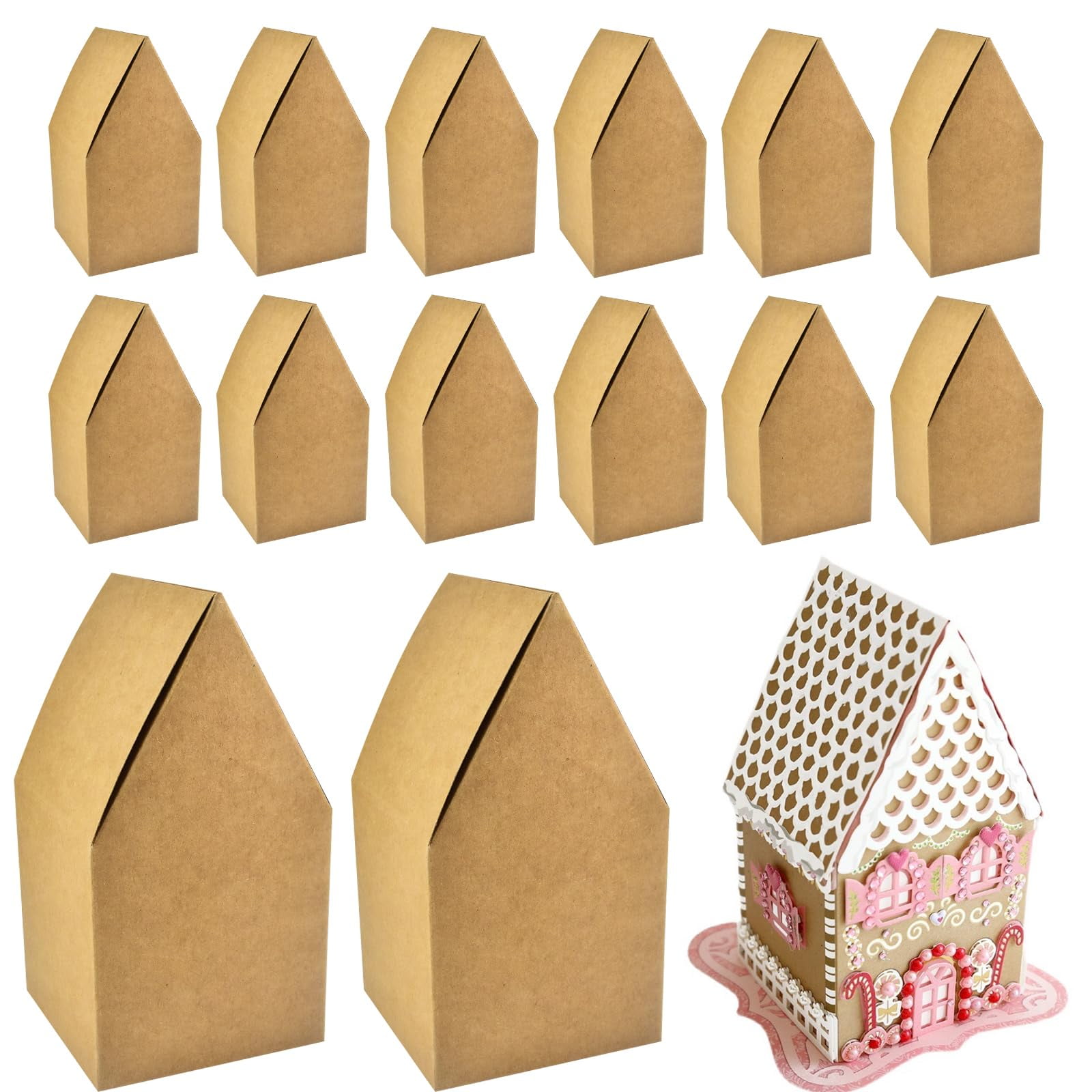 ESIW 50 Pcs DIY Build Gingerbread House Christmas Gingerbread Houses ...