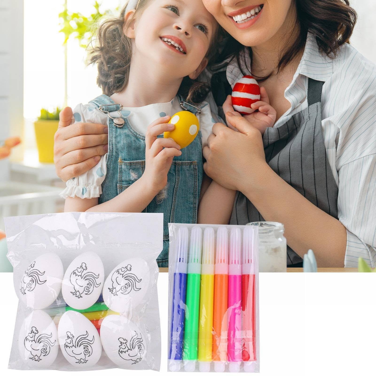 ESKNAS Easter Egg Painting Kit Hand Painted Easter Egg Kit Paintable ...