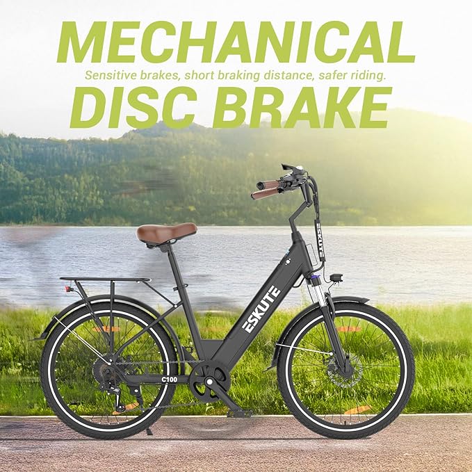 ESKUTE C100 Electric Bike, 350W Brushless Motor, 36V 10.4Ah Wh ...