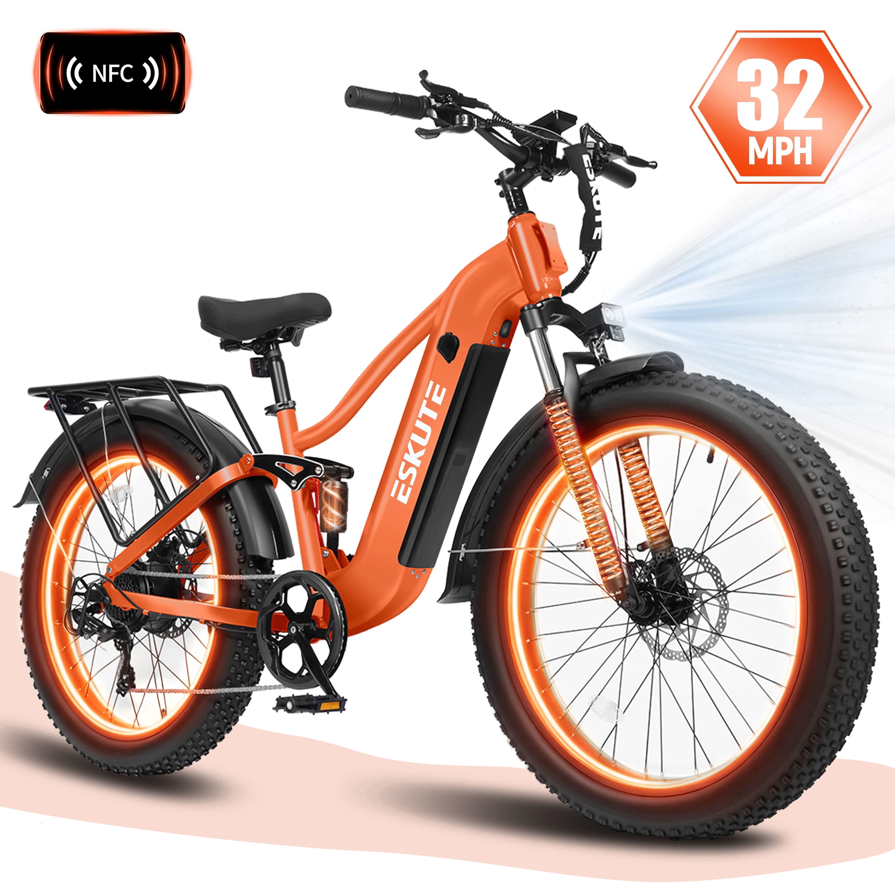 ESKUTE C300R Electric Bike for Adults, 32MPH High-Speed 1500W Motor, 80 ...
