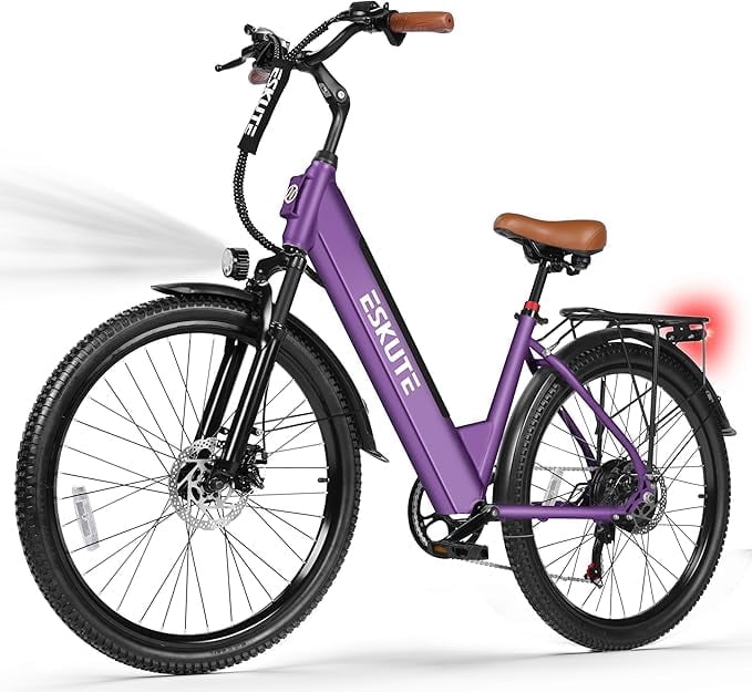 ESKUTE Purple Electric Bike for Adults - Peak 1500W Brushless Motor ...