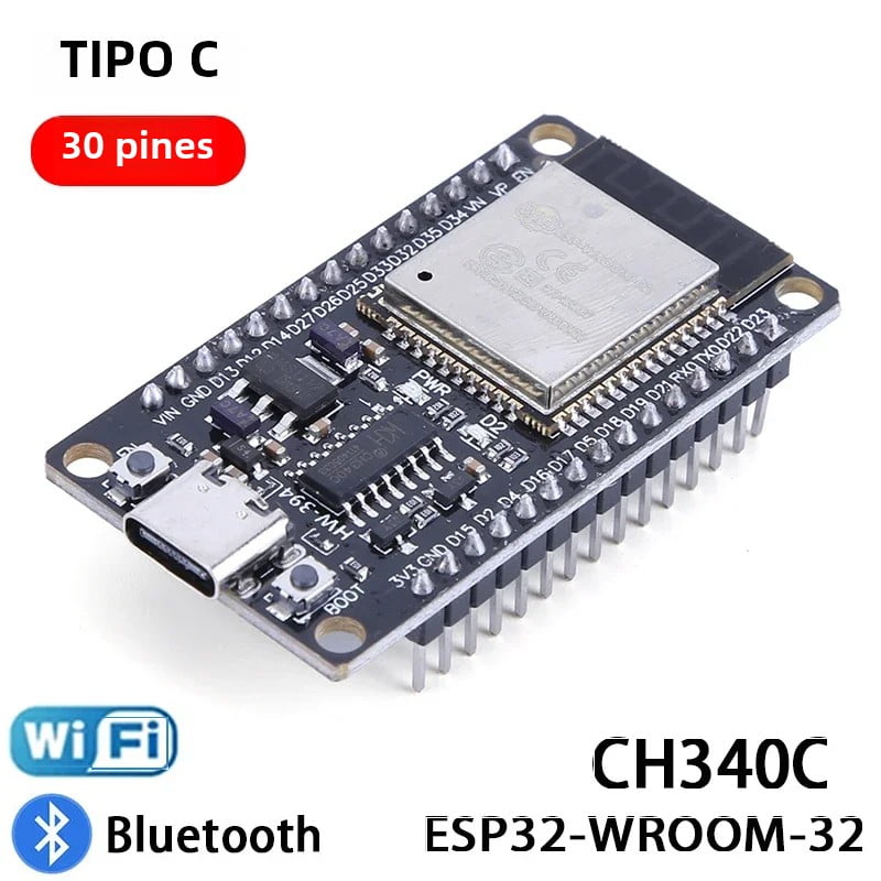 ESP-WROOM-32 Development Board ESP32 Dual Core Wifi Bluetooth ESP32-S 30 Pin CP2102 Type C ...