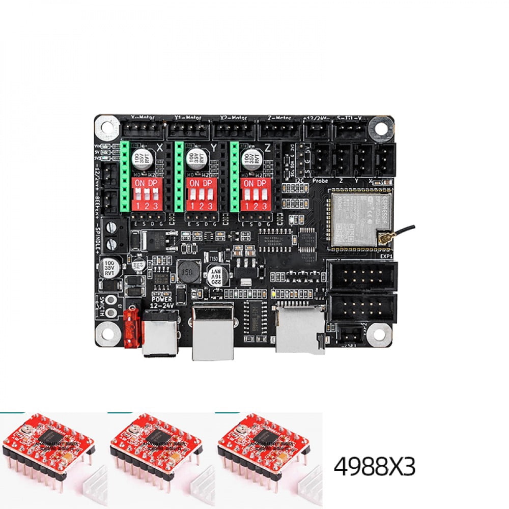 ESP32 2-Axis/3-Axis CNC Control Board - GRBL Laser Engraving/Writing Machine Mainboard with 2/3x ...
