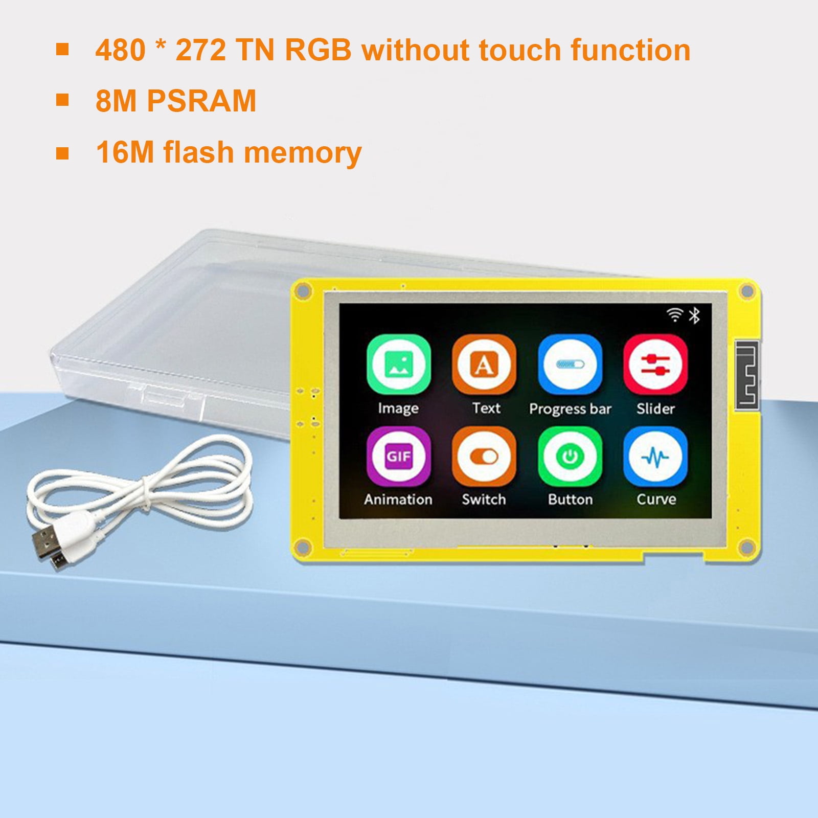 ESP32 Development Board LVGL 4.3" LCD Display WiFi Bluetooth Module 8M ...