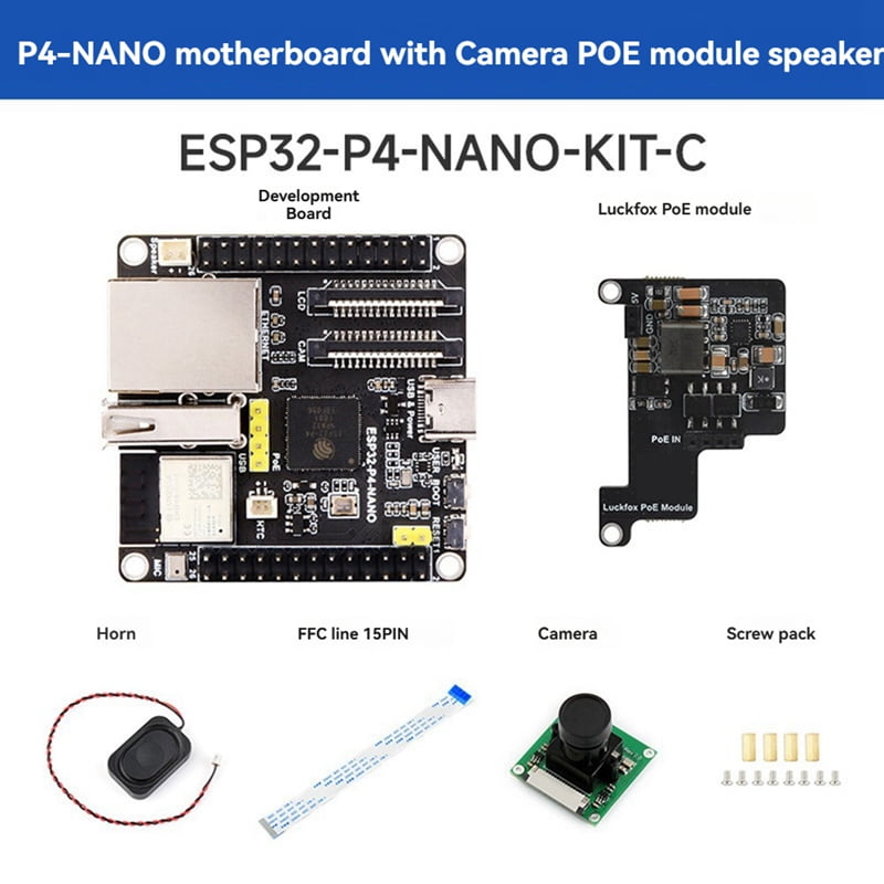 ESP32-P4-NANO Development Board+POE Module+Cam+Speaker Kit Dual-Core ...