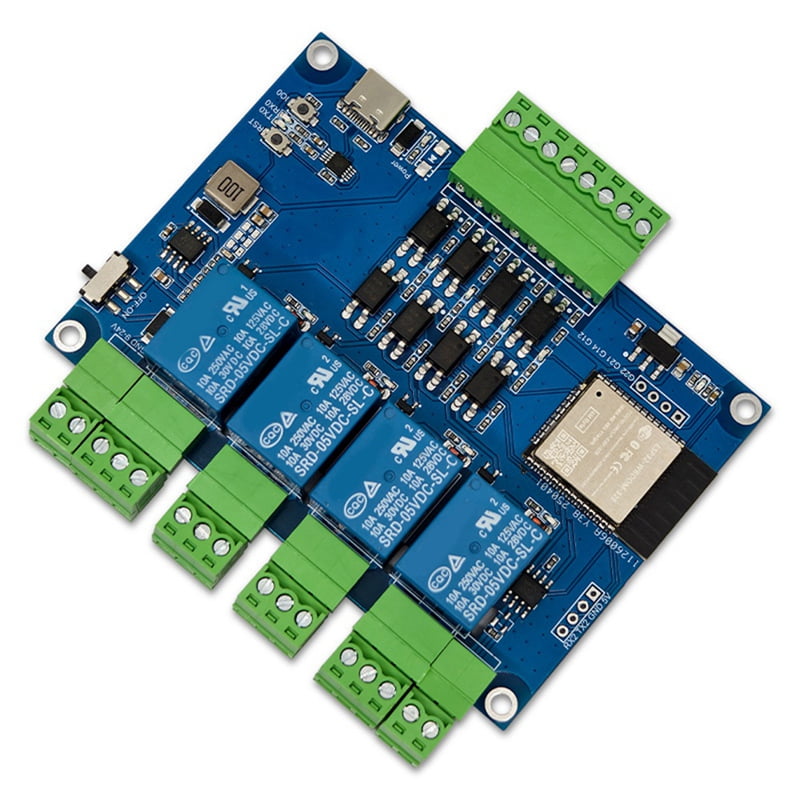 ESP32 RS485 Modbus 4 Channel Relay Module 7-24V TYPE-C Built-in CH340 ...