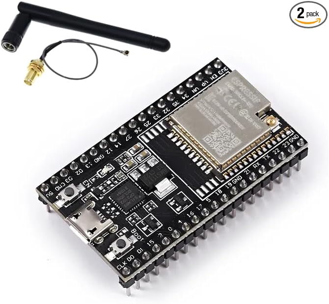 ESP32 WROOM32u DevKitC + Antenna - Development Board - WiFi Bluetooth Dev Board - Arduino - IOT ...