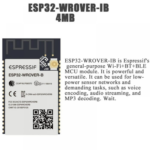 ESP32-WROVER-B/ESP32 WROVER-IB 2.4G WiFi Bluetooth module SPI wireless Espressif 4MB Flash ESP32 ...