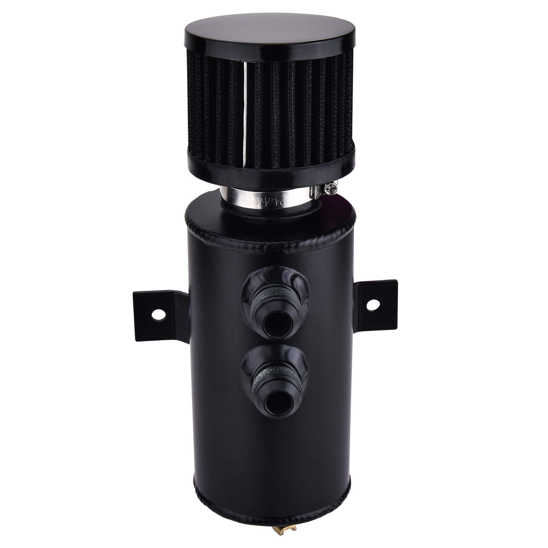 Universal 10AN Aluminum Baffled Oil Catch Can Brushed Reservoir Tank ...