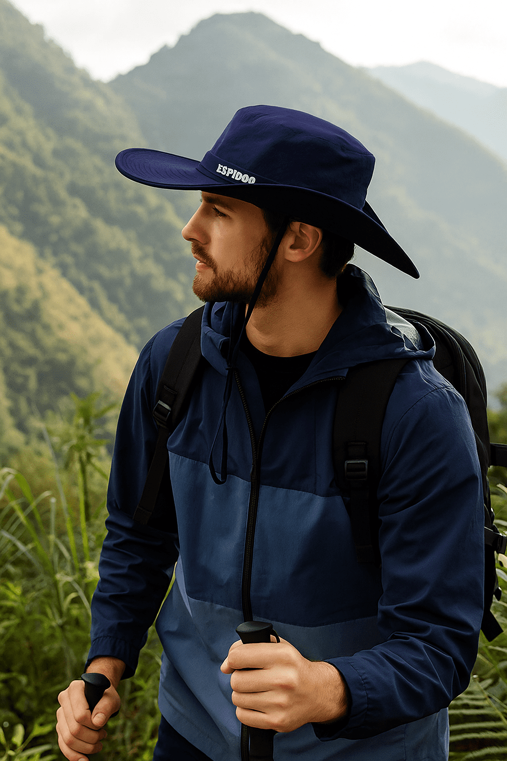 ESPIDOO Men's Wide Brim Sun Hat, Outdoor UPF50+ UV Protection Bucket ...