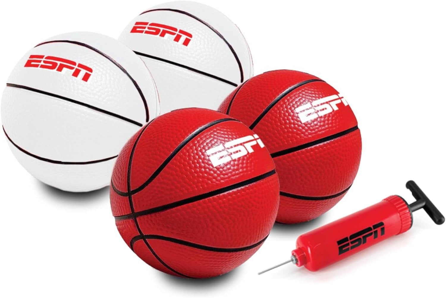 ESPN 5” Mini Basketball Set, 4 Mini Basketballs for Indoor Basketball ...