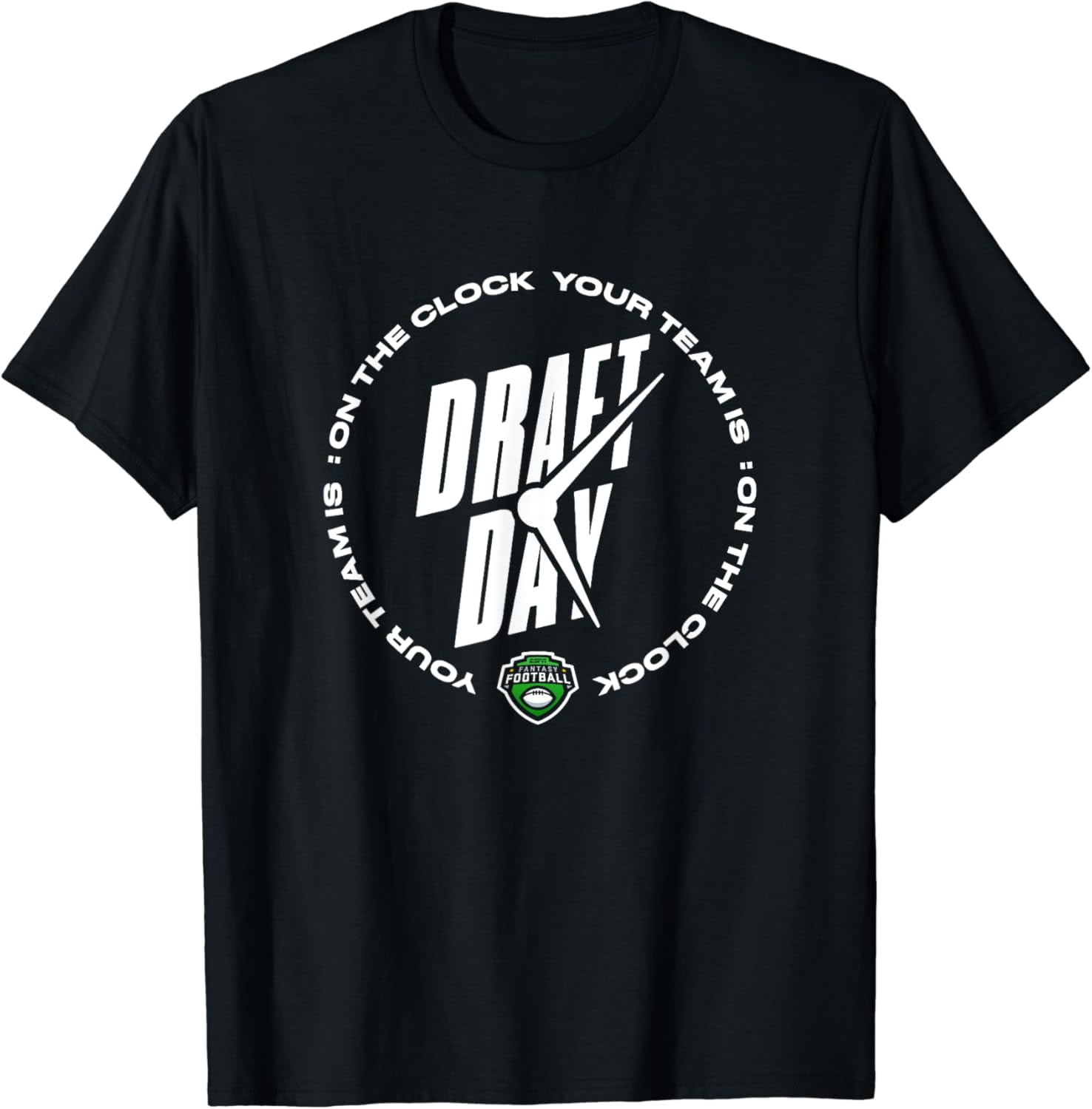 ESPN Fantasy Football Draft Day Your Team Is On The Clock T-Shirt ...