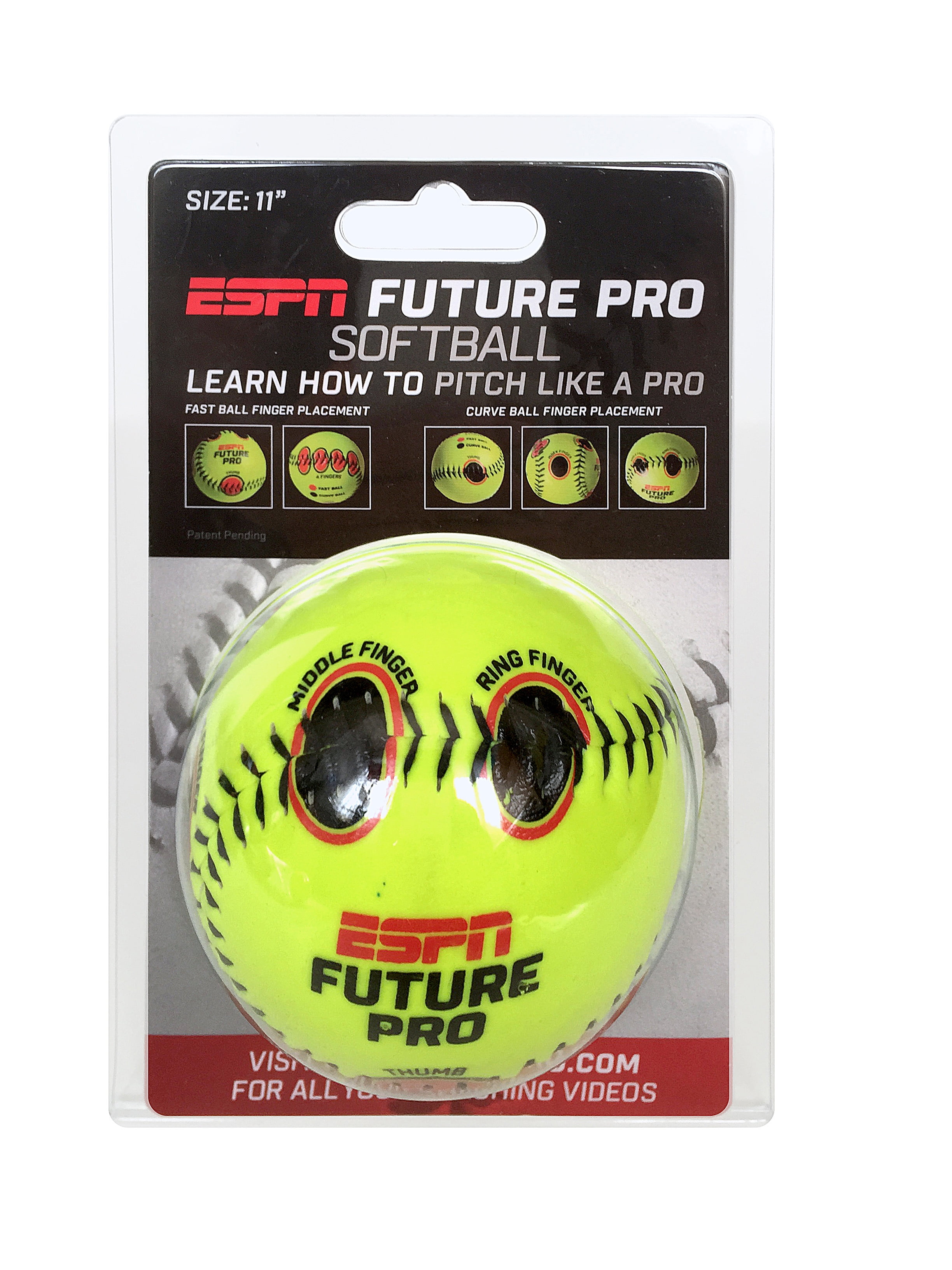 ESPN Future Pro 11 Inch Softball with Finger Markings for Pitching ...