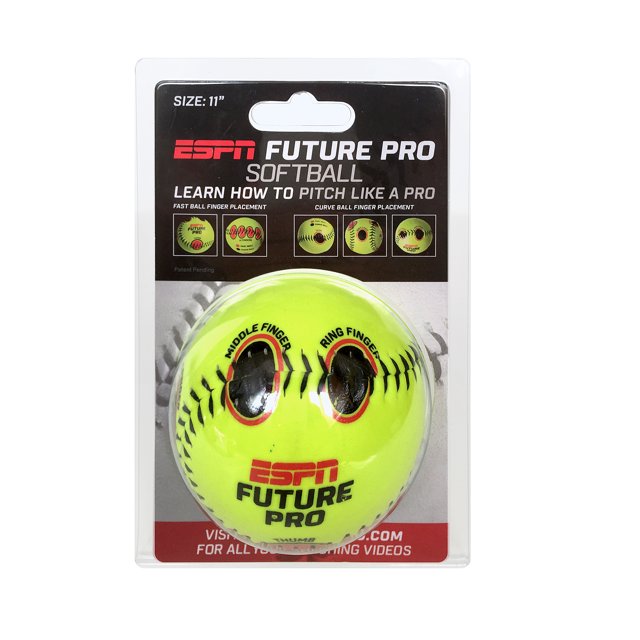 ESPN Future Pro 11 Inch Softball with Finger Markings for Pitching ...