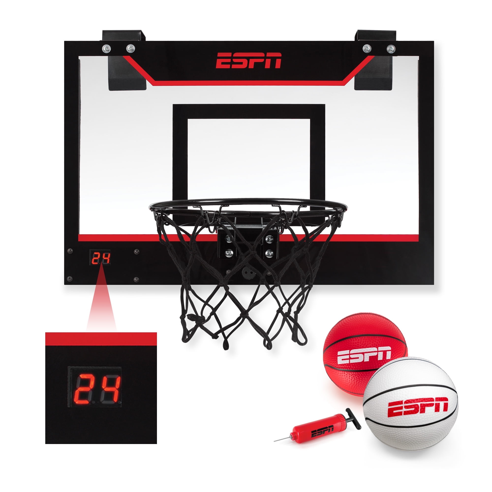ESPN Mini Basketball Hoop, Over The Door Basketball Hoop Includes 2 ...