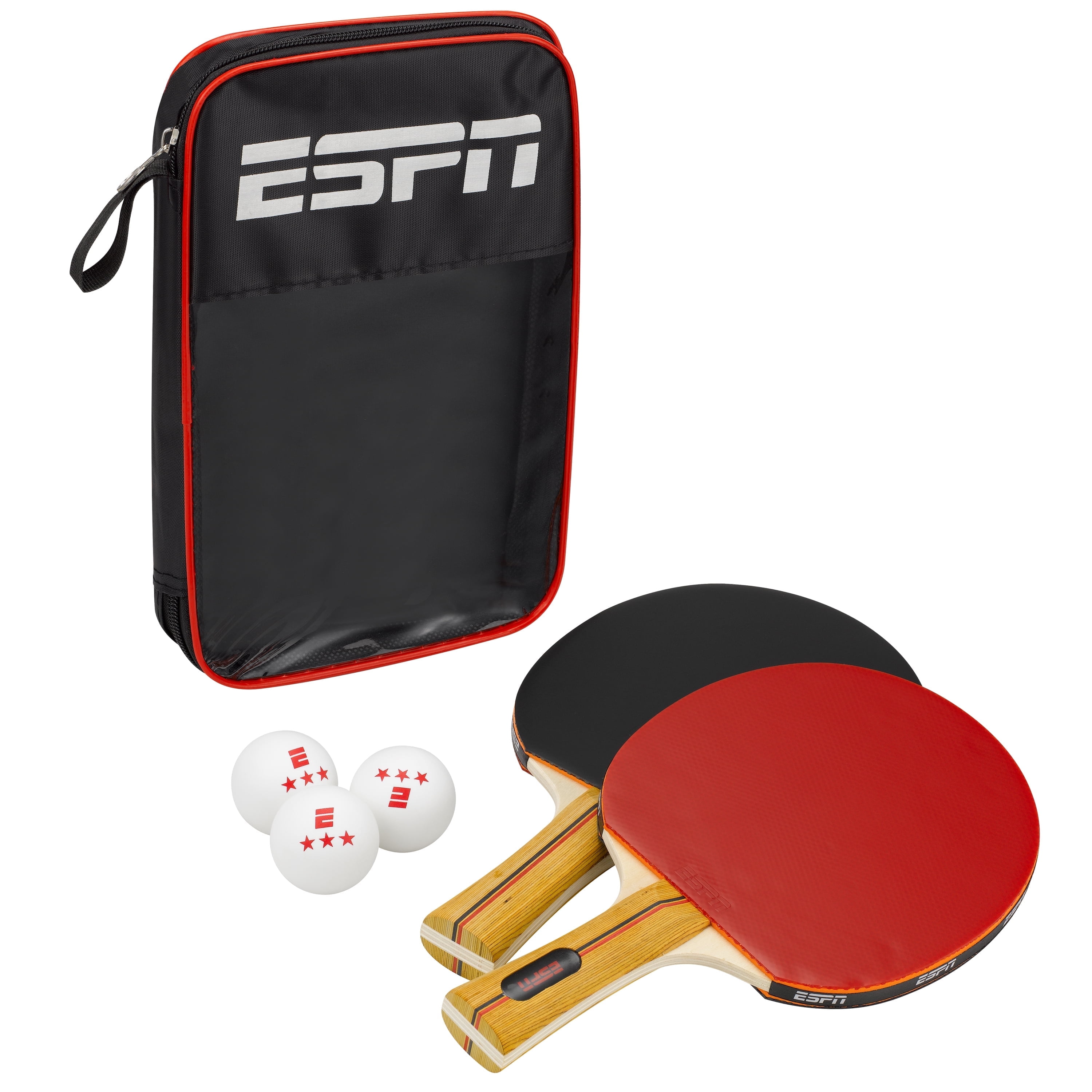 ESPN Ping Pong Paddles (Set of 2) and 3 Star Ping Pong Balls (Set of 3 ...