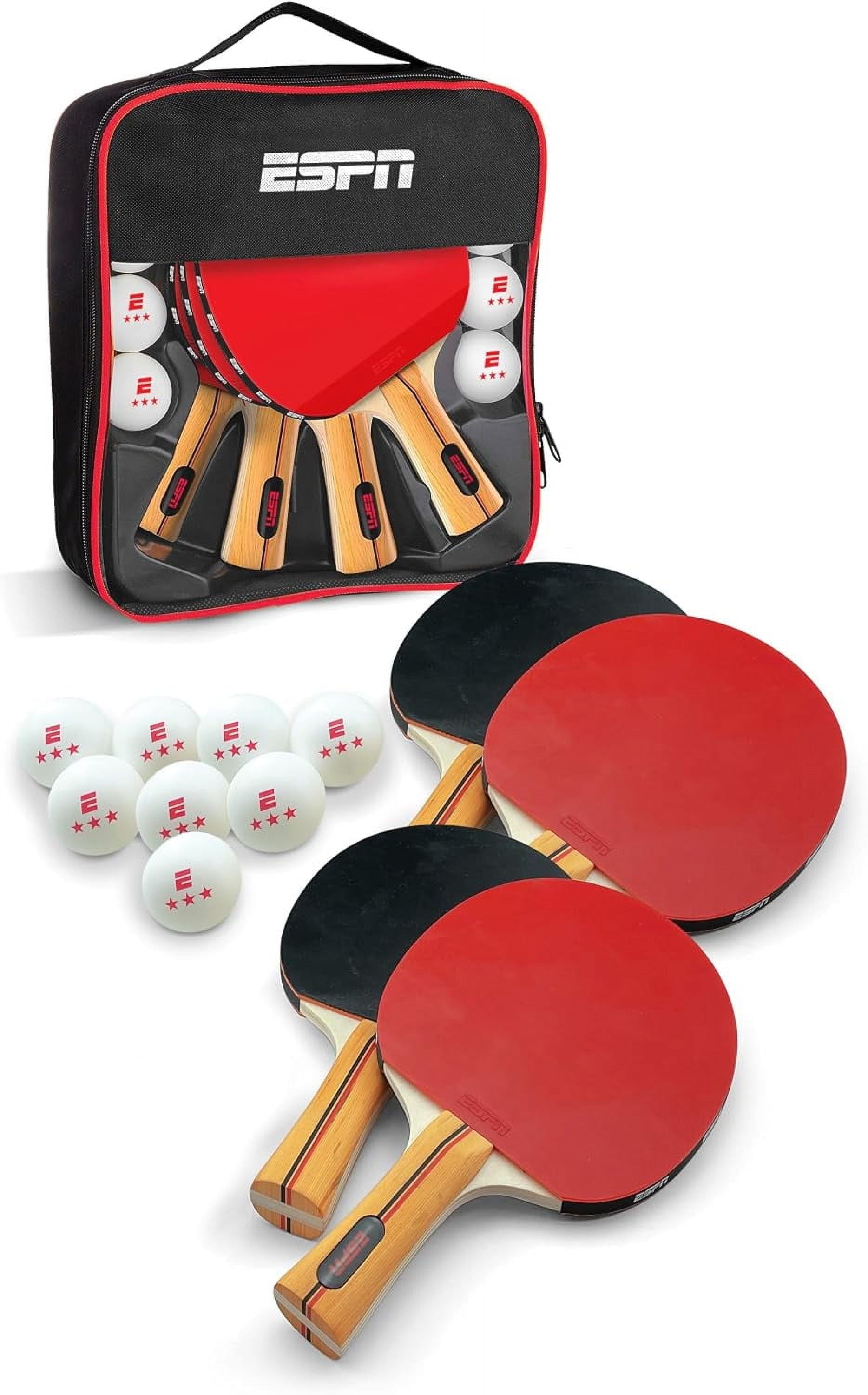 ESPN Ping Pong Paddle Set, Set of 4 Table Tennis Paddles with 8 Ping ...