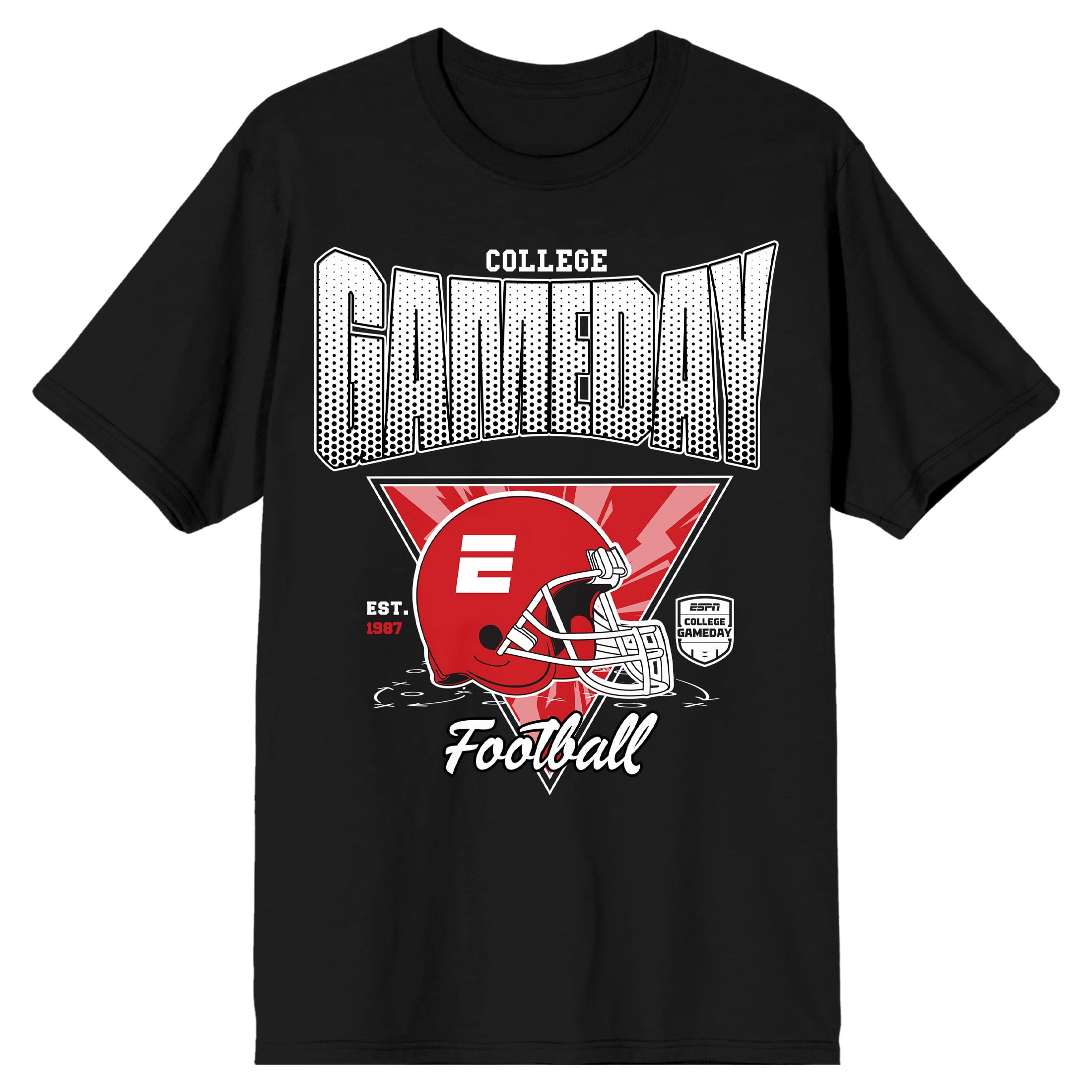 ESPN Red Football Helmet College Gameday Est. 1987 Adult Black White ...