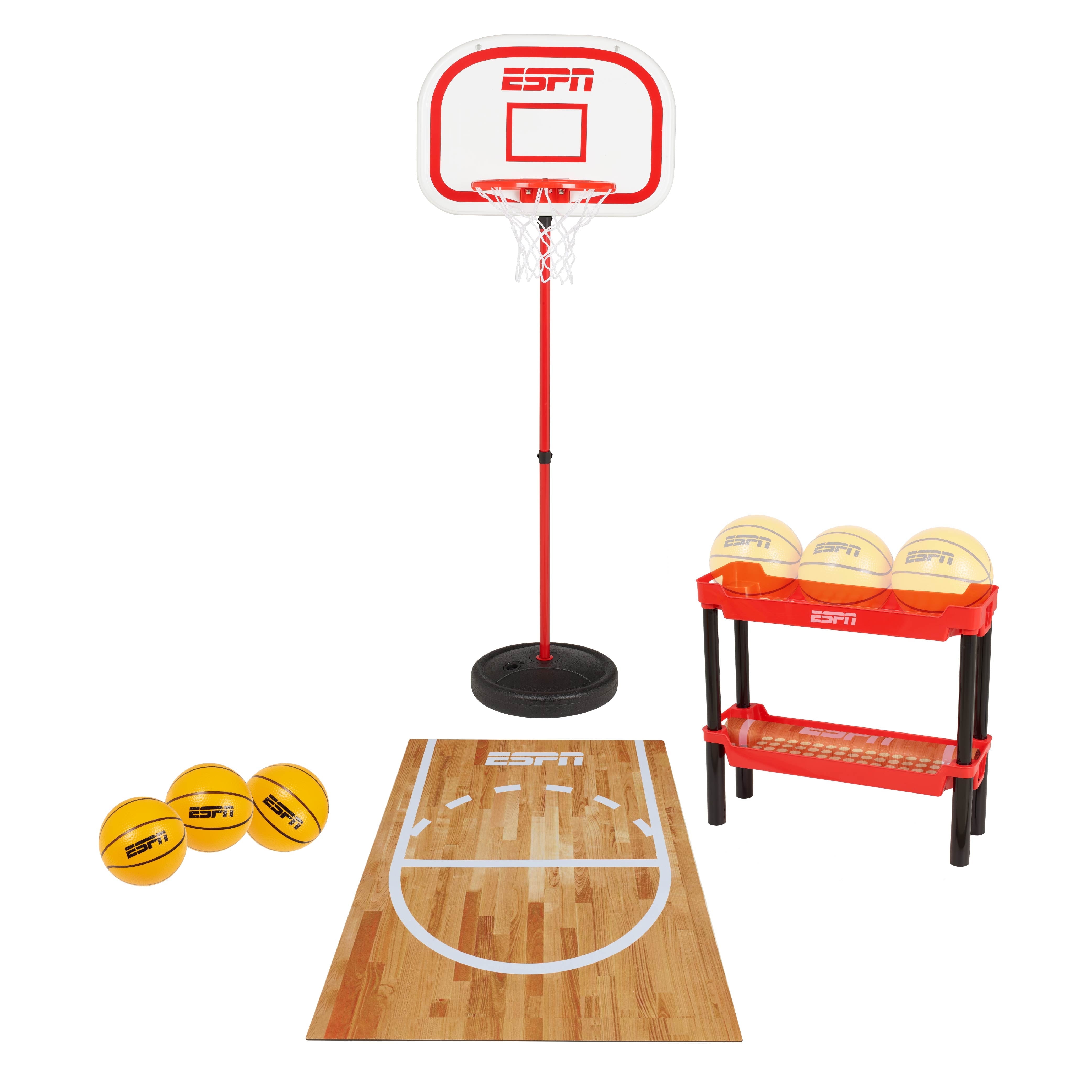 ESPN My First Free Throw Toddler Basketball Court, Includes 3 Mini ...