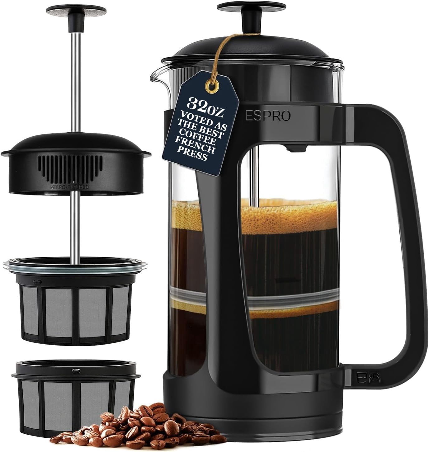 ESPRO P3 French Press Coffee Maker – Patented Double Micro-Filter for ...